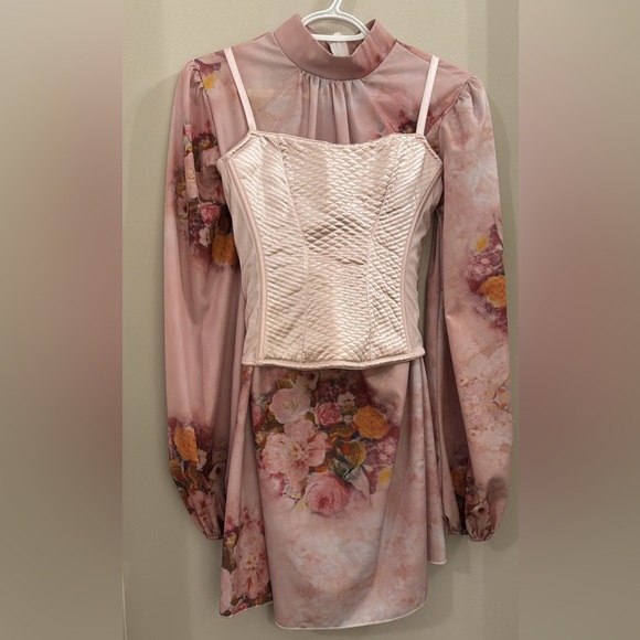 Dresses | Viral Tiktok Pink Floral Corset Dress | Poshmark